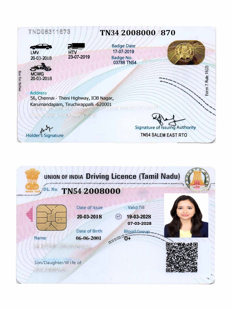 Driving Licence Tamil Nadu Ramachandhiran - Compress | PDF | Vehicle ...