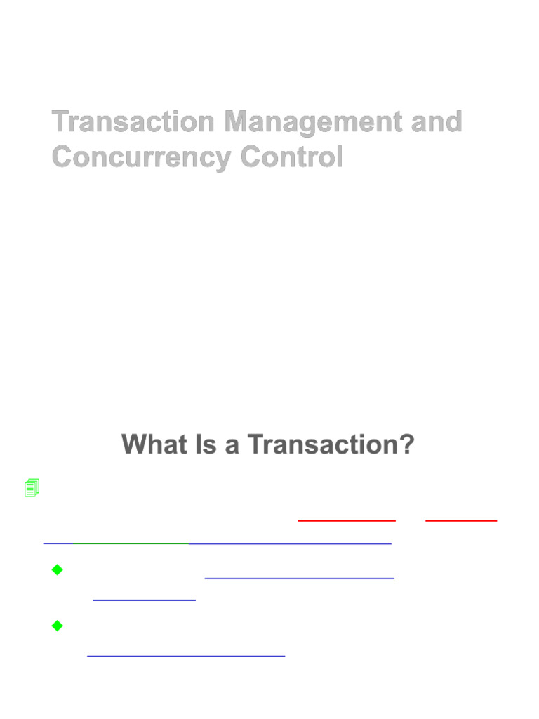 4 2 Transaction Management And Concurrency Control Pdf Database