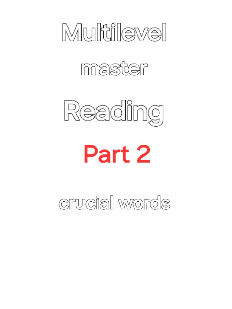 Multilevel Master Reading Part 2 Words | PDF
