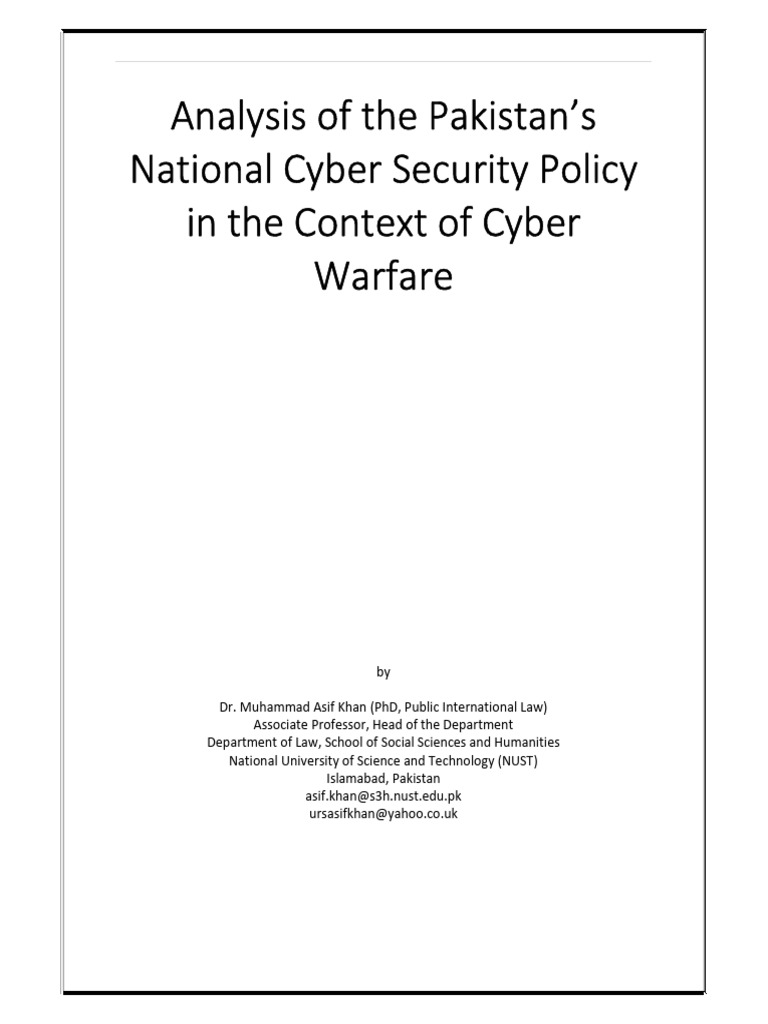 Complete Draft Dr. Asif Khan | PDF | Cyberwarfare | Security