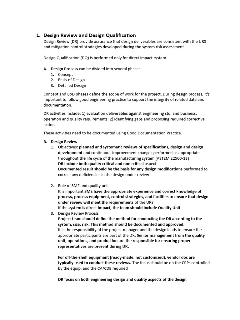 Commissioning and Qualification - Design Review & Design Qualification ...