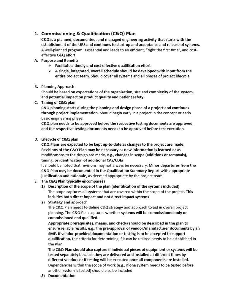 C&Q Plan Overview and Guidelines | PDF | Business