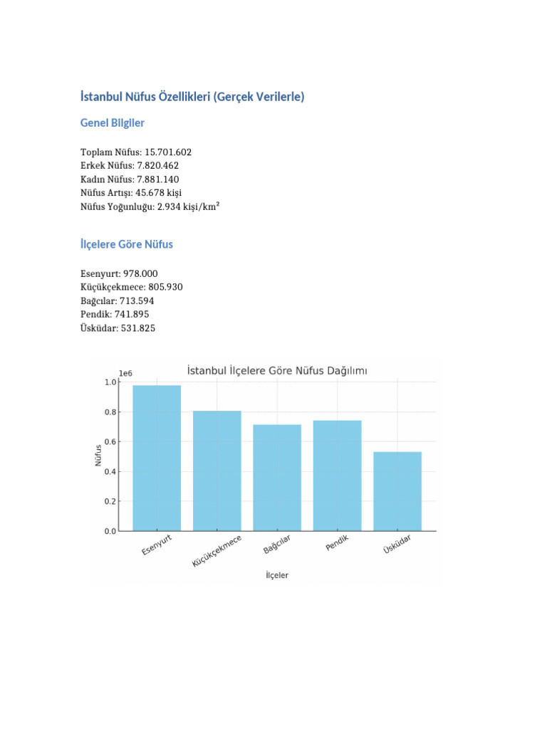 Istanbul Nufus Ozellikleri | PDF