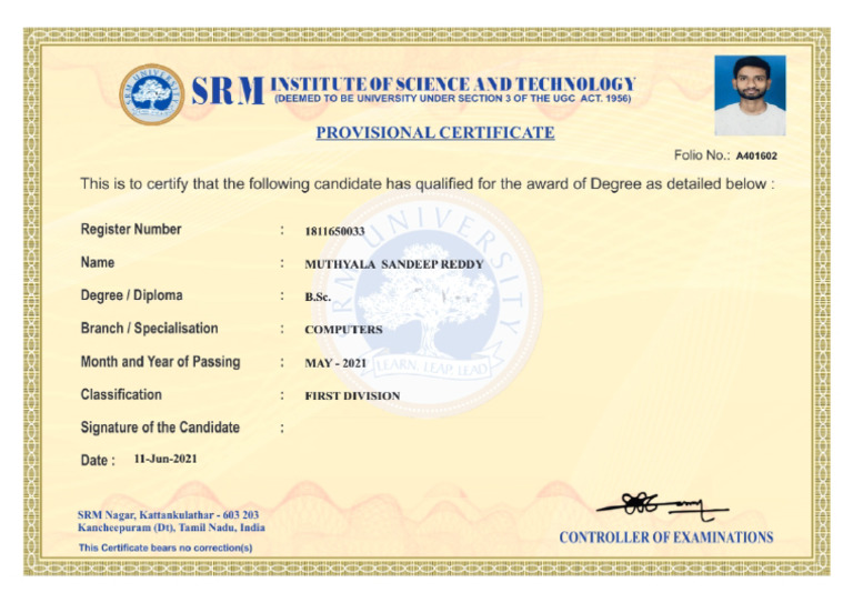 Provisional Certificate | PDF