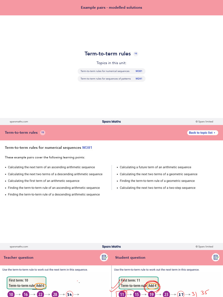 Term - To - Term - Rules-Answer Key | PDF | Arithmetic | Numbers