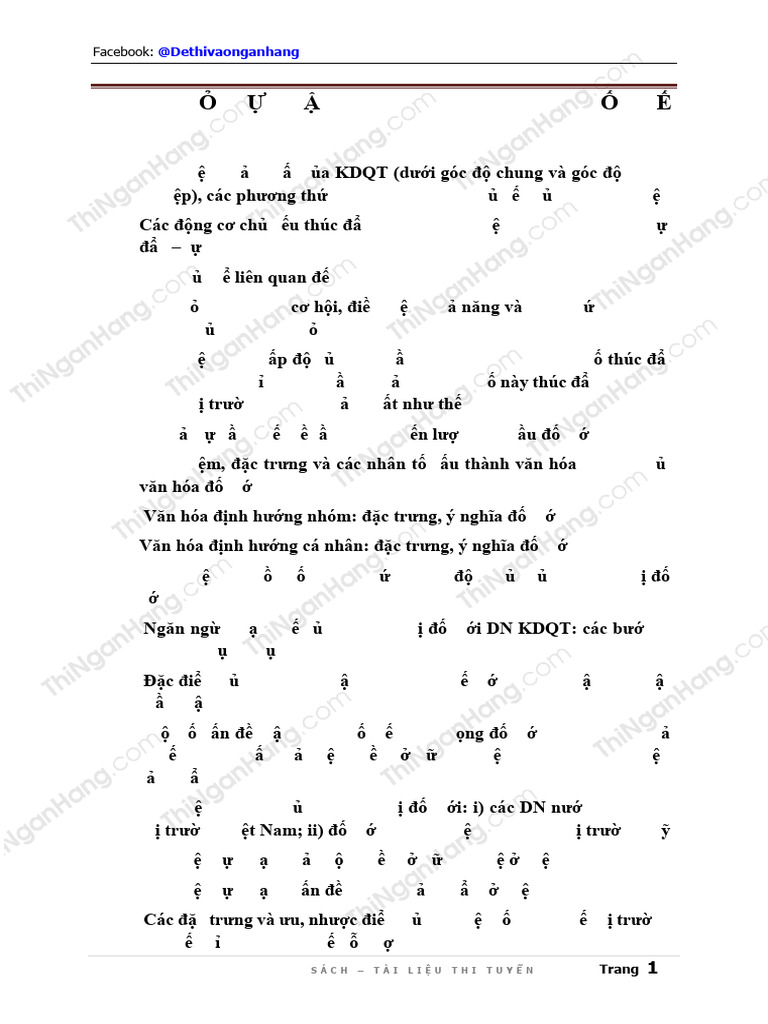 26 Cau Hoi Tu Luan Mon Kinh Doanh Quoc Te Kem Dap An | PDF