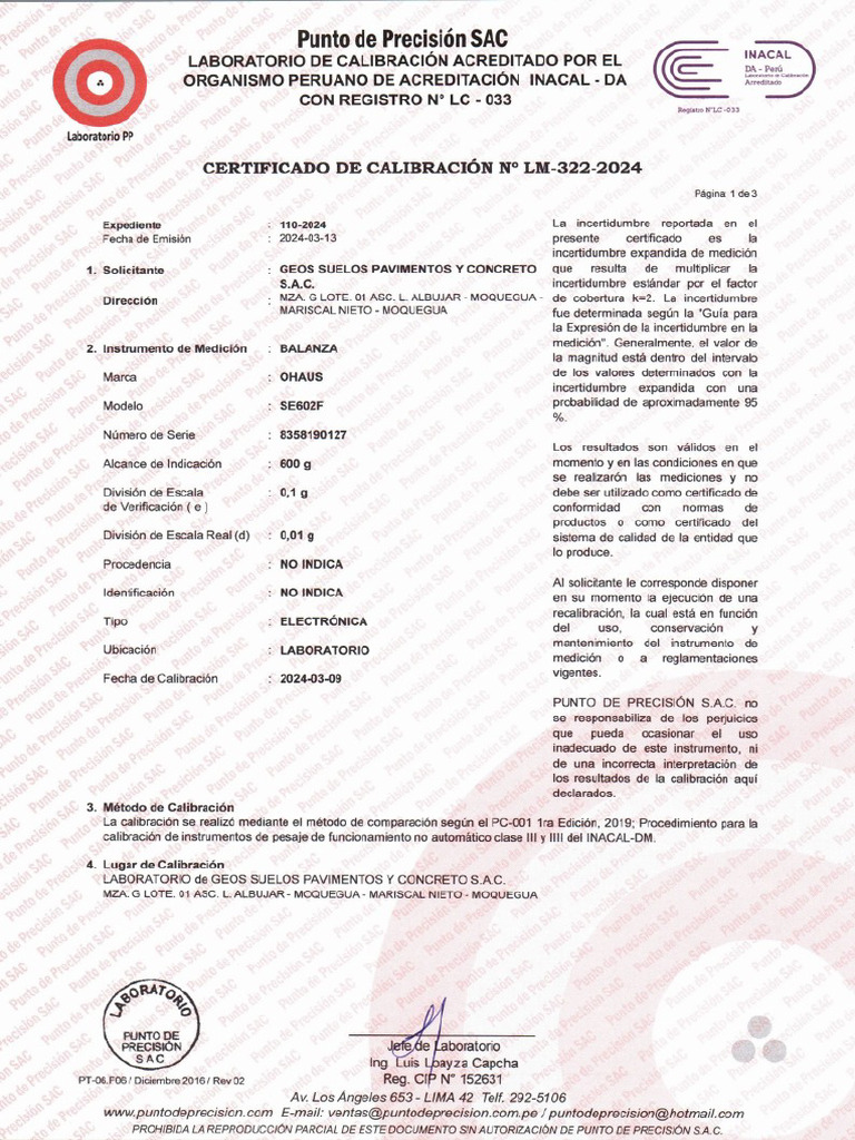 4CERT CALIBRACION | PDF