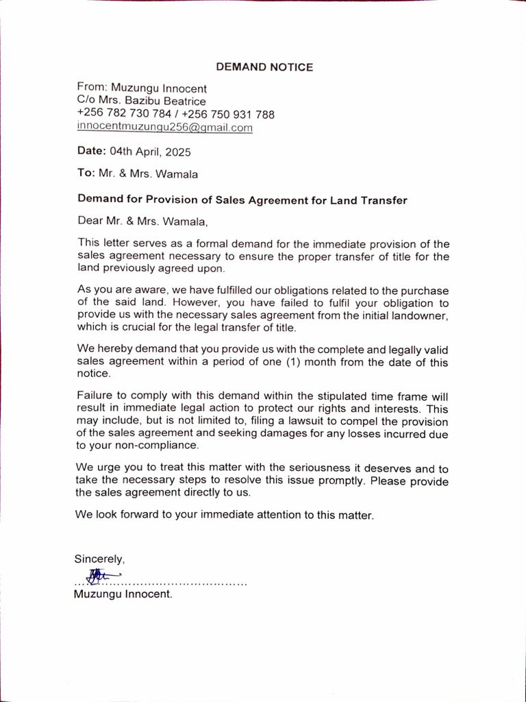 Demand Notice | PDF