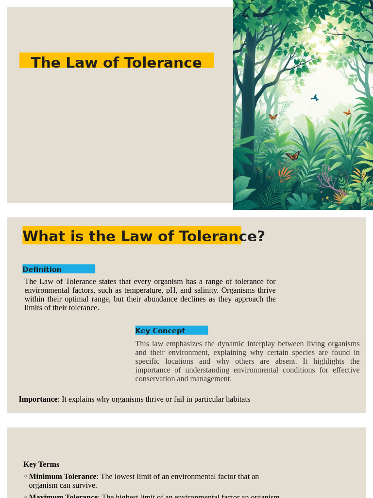 The Law of Tolerance in Ecology | PDF | Ecology | Ecological Niche