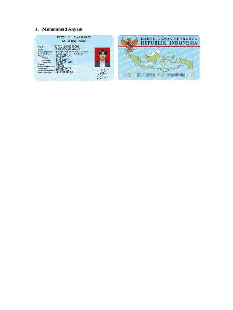 KTP Muhammad Ahyaul di Bandung | PDF