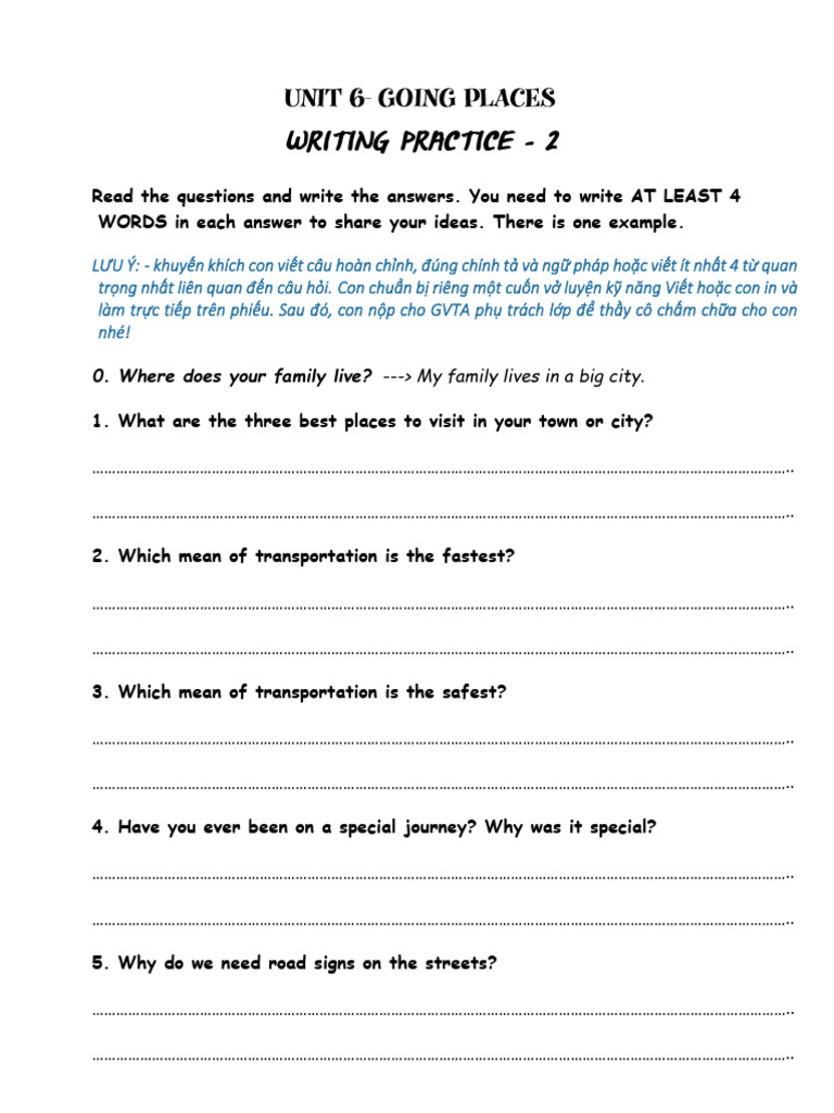 S4 - W22 - U6 - Writing Practice - 02 | PDF