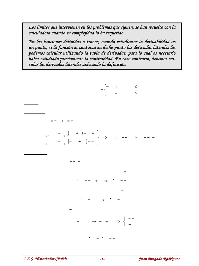Continuidad y Derivabilidad Problemas Resueltos | PDF | Derivado | Función continua