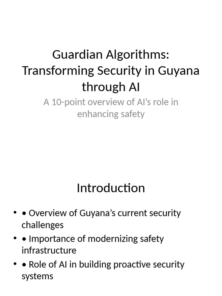 Guardian Algorithms AI Security Guyana | PDF