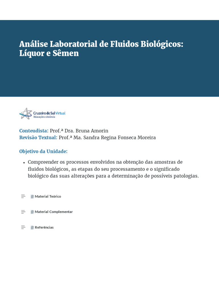 Análises de Fluídos Biológicos 3 | PDF | Líquido cefalorraquidiano ...