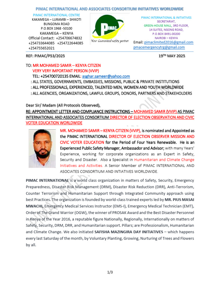 Director Election Observation and Civic Voter Education (Mohamed Samir ...