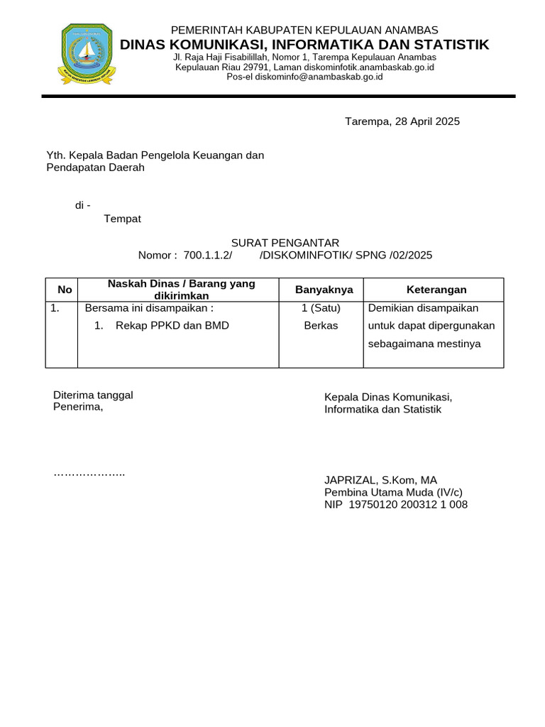 SURAT PENGANTAR TERBARU-2024 | PDF