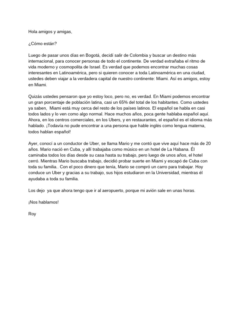 Roy Letter - Clase N°6 - Miami | PDF