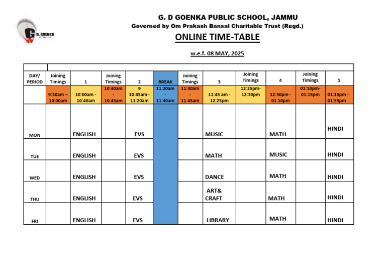 CL-2D Online Time Table | PDF