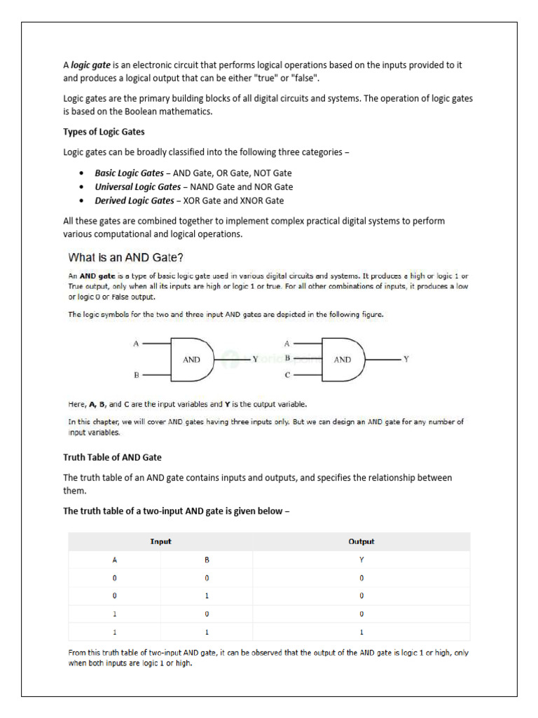 Overview of Logic Gates | PDF