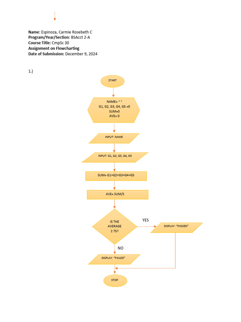 Espinoza - Carmie Rosebeth - Assignment - Flowchart | PDF