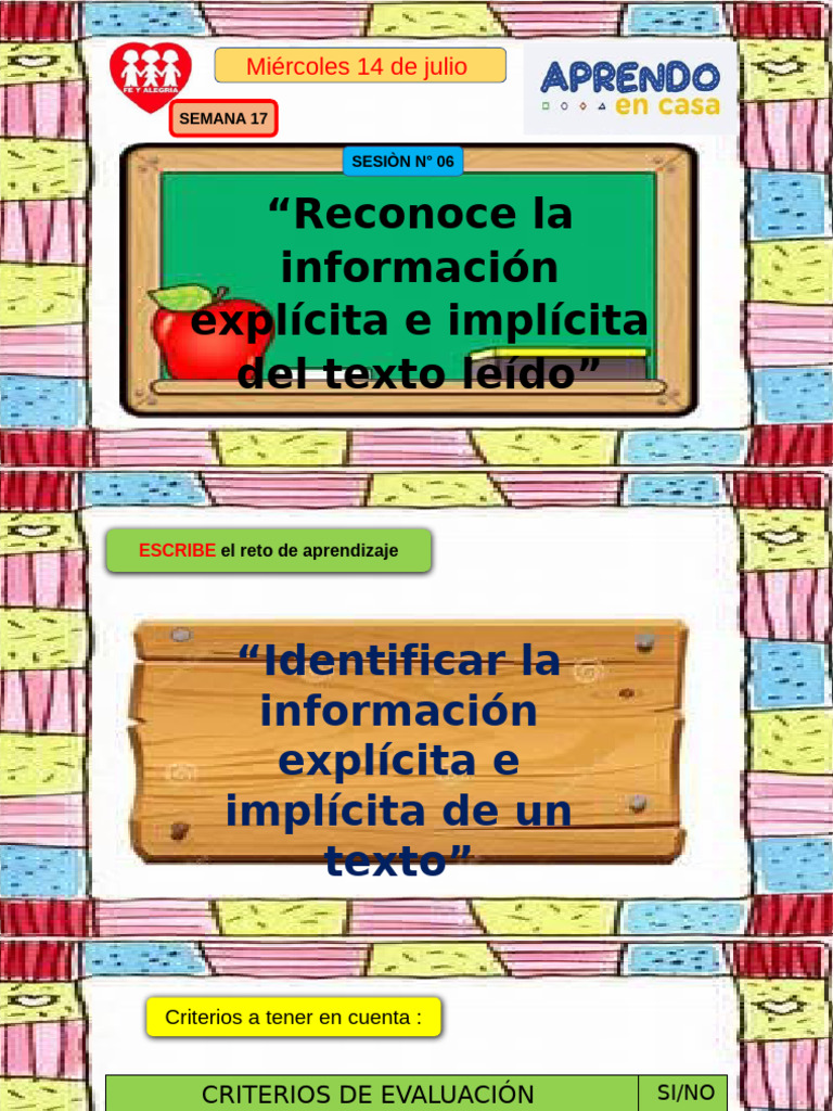 Reconoce La Información Explícita e Implícita | PDF | América del Sur