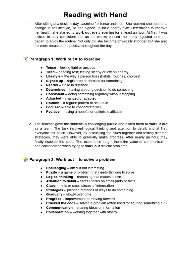 Reading With Hend 17-05-2025 | PDF