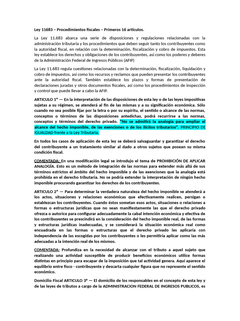 Ley 11683 Procedimiento | PDF | Impuestos | Fiscal