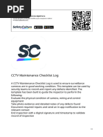 CCTV Maintenance Checklist Form - 15893 | PDF | Camera | Closed Circuit ...