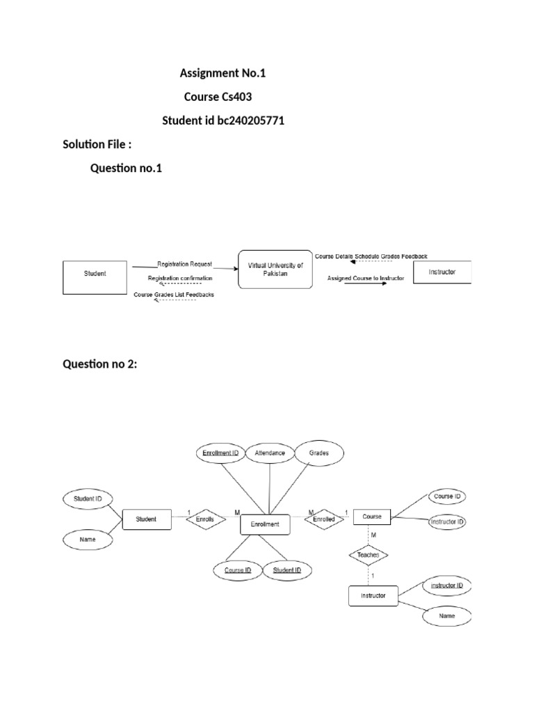 Assignment No 1 CS304 | PDF