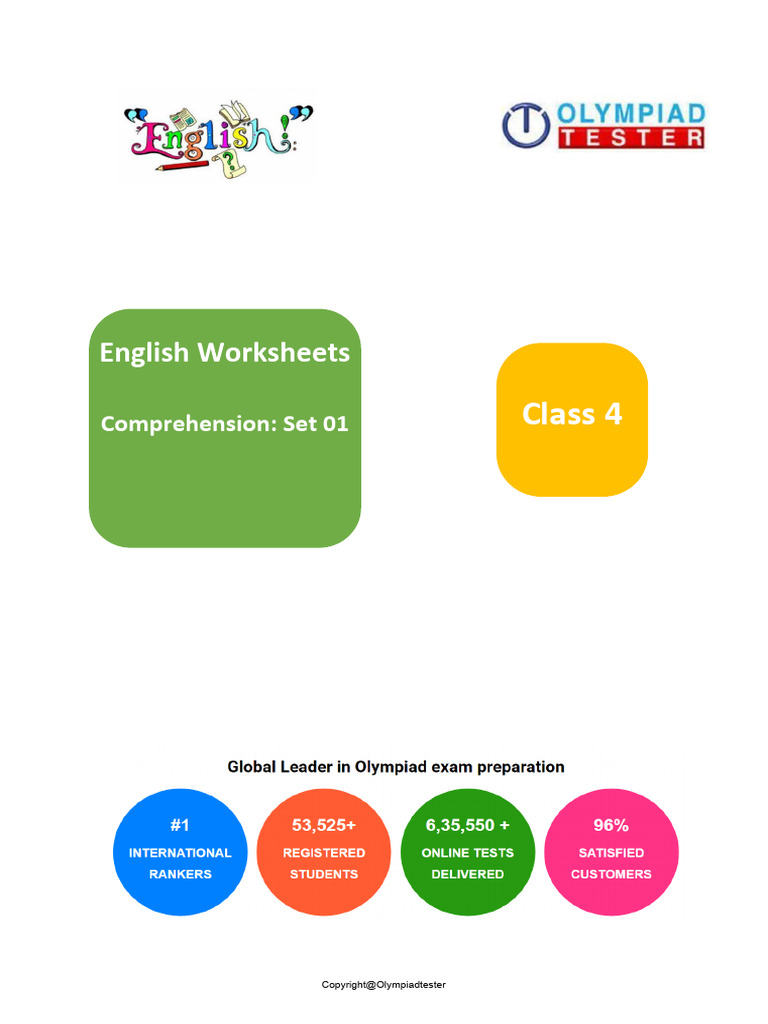 Class 4 English Comprehension Worksheets | PDF