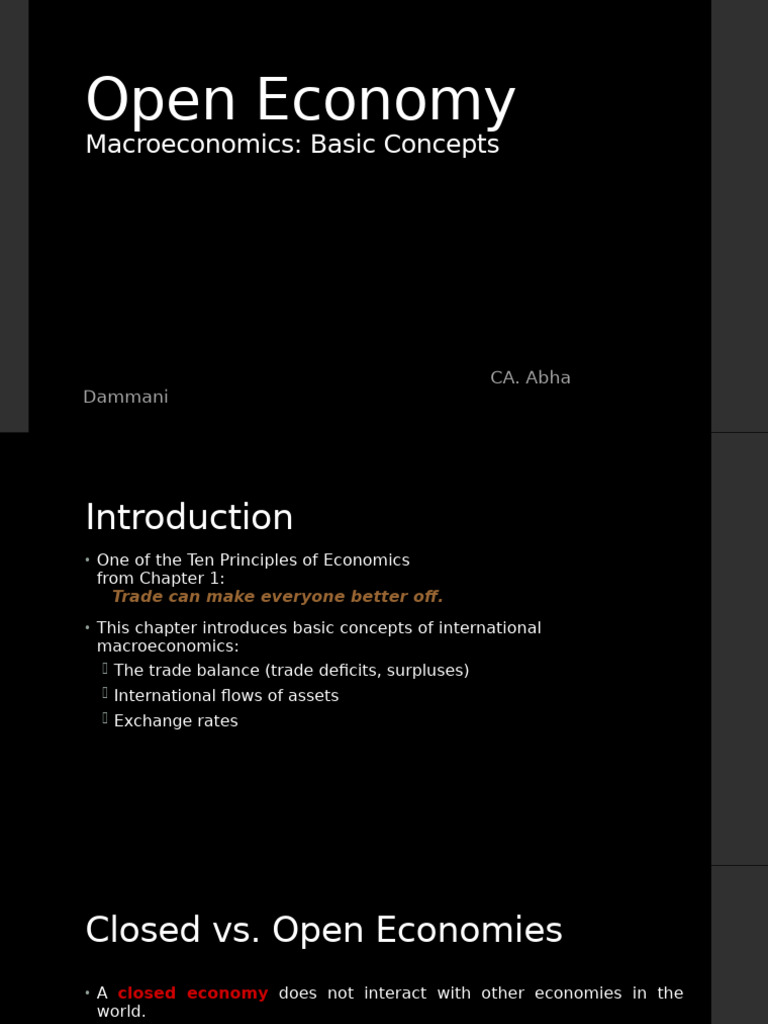Open Economy Macroeconomics Basic Concepts | PDF | Exchange Rate ...