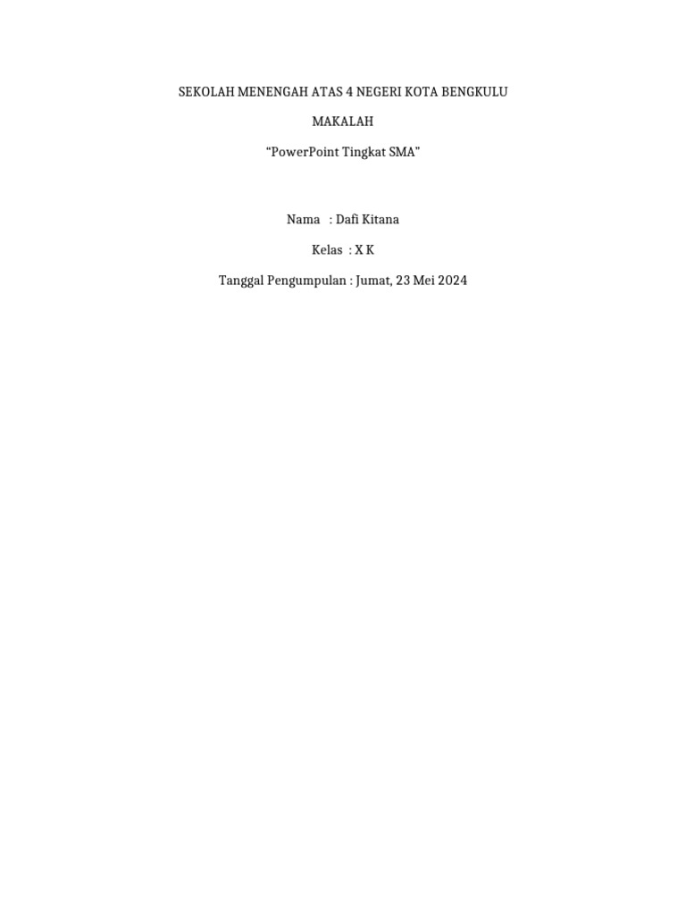 PowerPoint Tingkat SMA Dafi Kitana Lanjutan | PDF