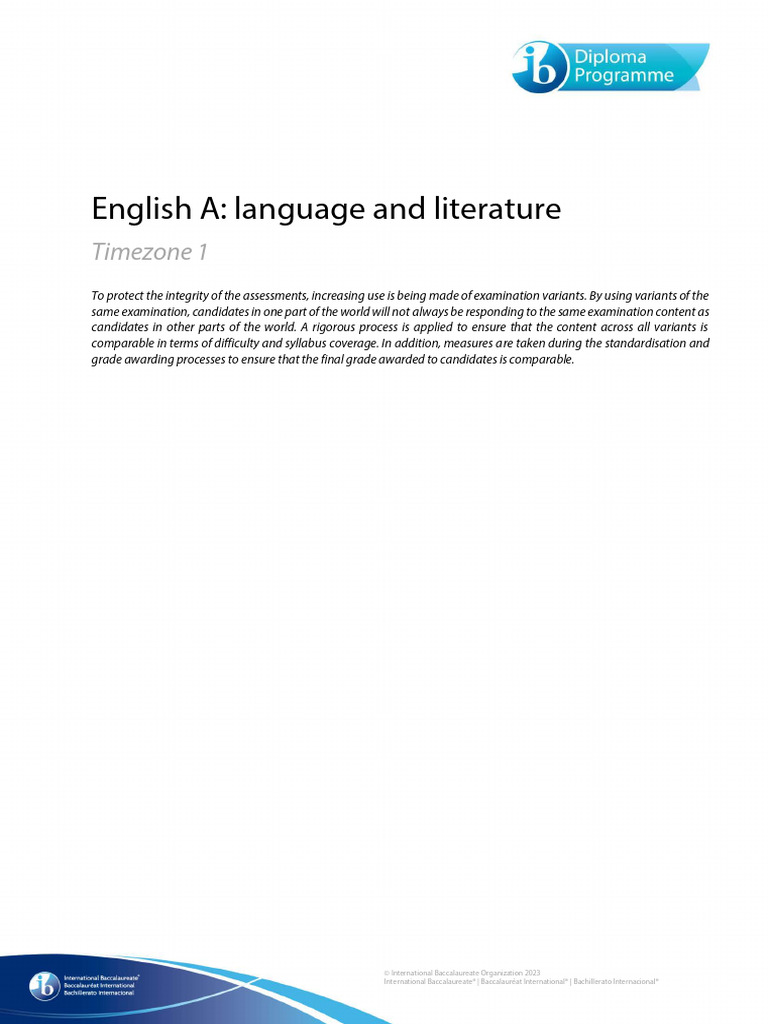IB English A Literature Assessment Guide | PDF | Essays | Knowledge