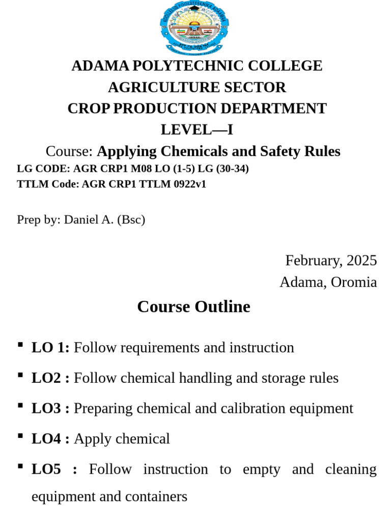 UC-8 Applying Chemical and Safety Rules | PDF | Dangerous Goods | Pesticide