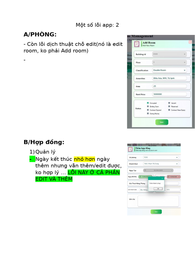 Một số lỗi app2 | PDF