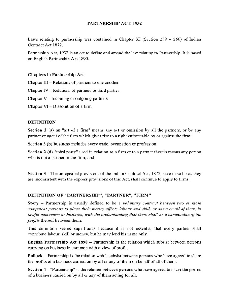 Partnership Notes | PDF