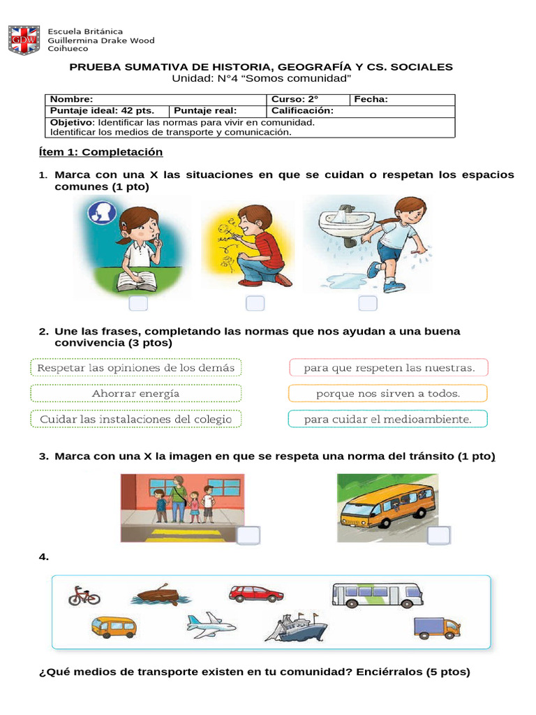 Prueba de Historia Unidad 4 | PDF