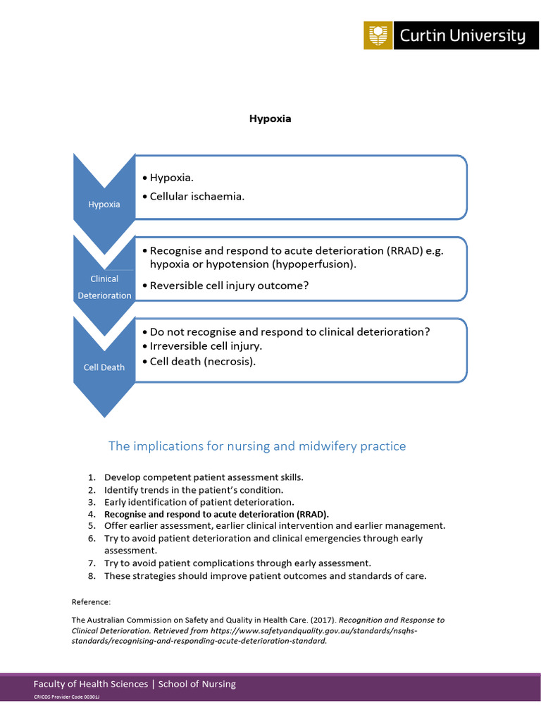 GMED2001 Module Notes Pathophysiology - Hypoxia and RRAD | PDF