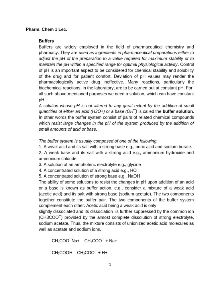 Buffers Water Glass Containers | PDF | Buffer Solution | Acid