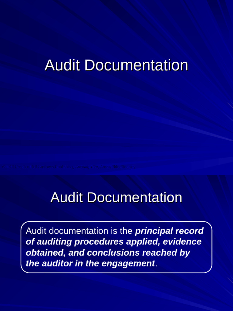 Arens - Chapter07 Audit Documentation | PDF | Audit | Auditor's Report
