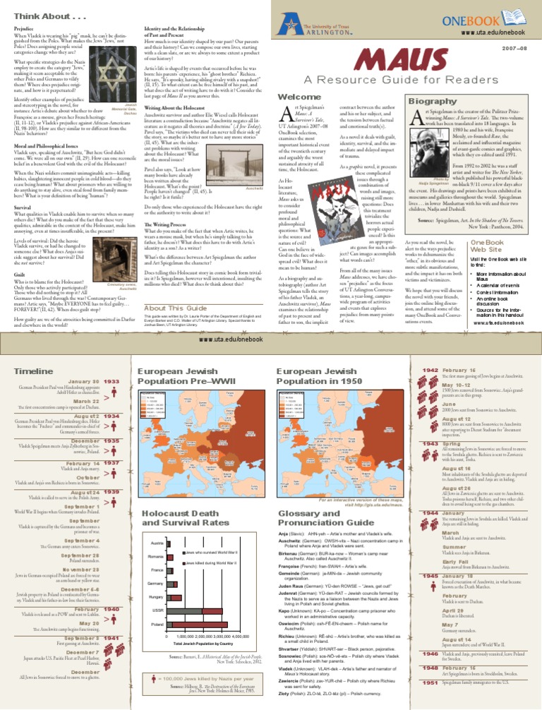 Maus A Survivors Tale Readers Guide | PDF | Auschwitz Concentration ...