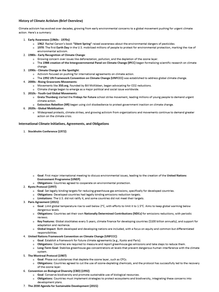 Evolution of Climate Activism History | PDF | Climate Change | Kyoto ...