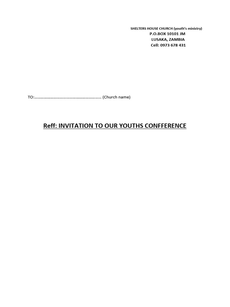 Youth Conference Invitation 2025 | PDF