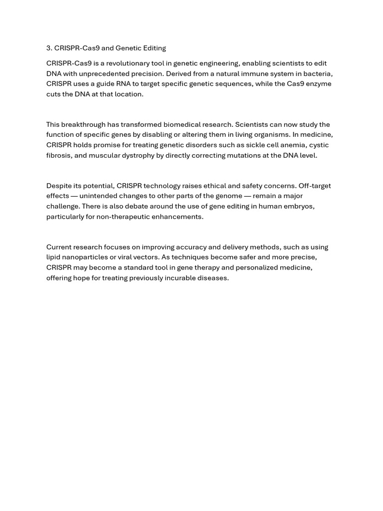 CRISPR-Cas9: Precision Genetic Editing | PDF