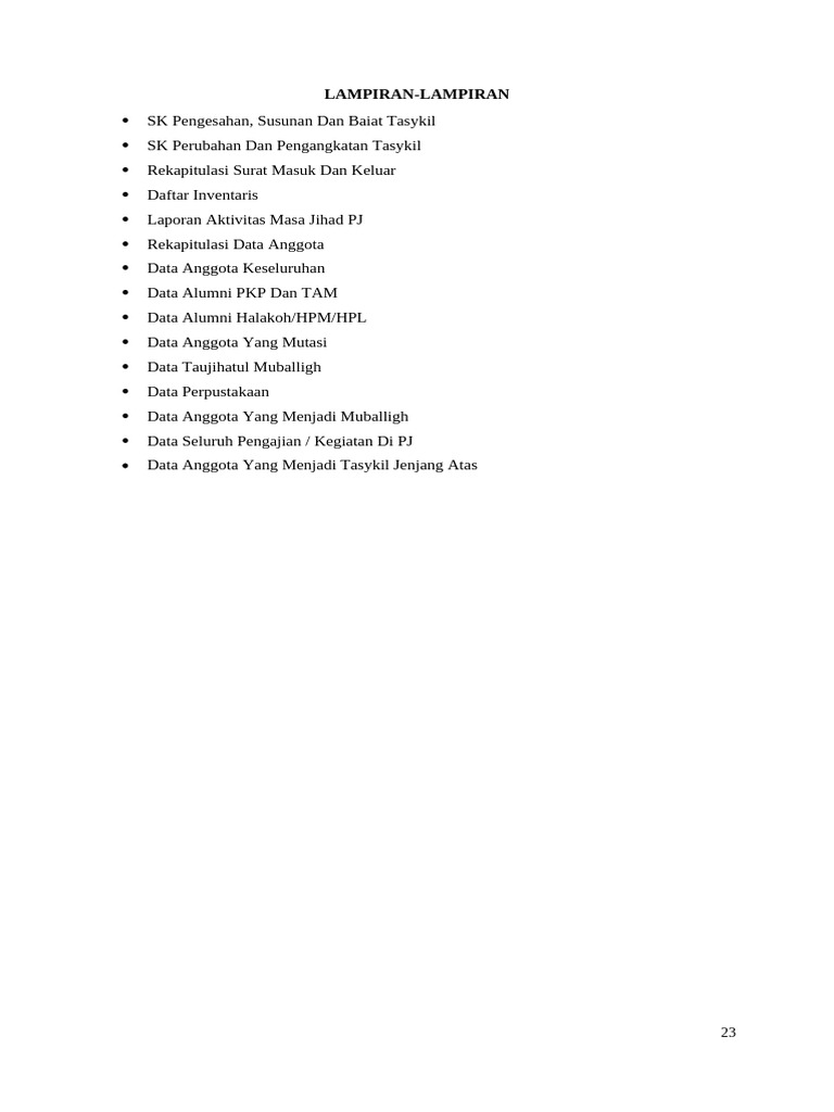 Lampiran Musja X New | PDF