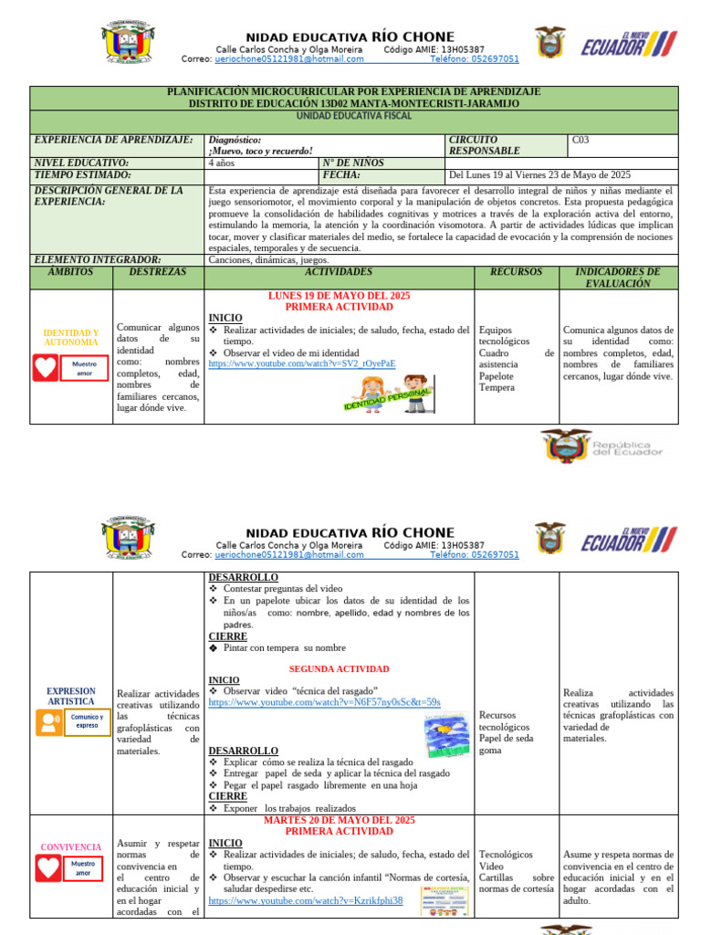 SEMANA3 - 4 AÑOS de Adaptacion y Diagnostico | PDF | Aprendizaje | Higiene
