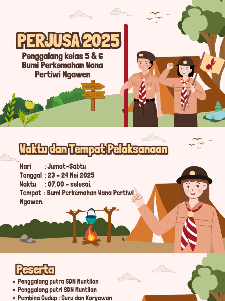 Perjusa 2025: Info Kemah Pramuka SD | PDF