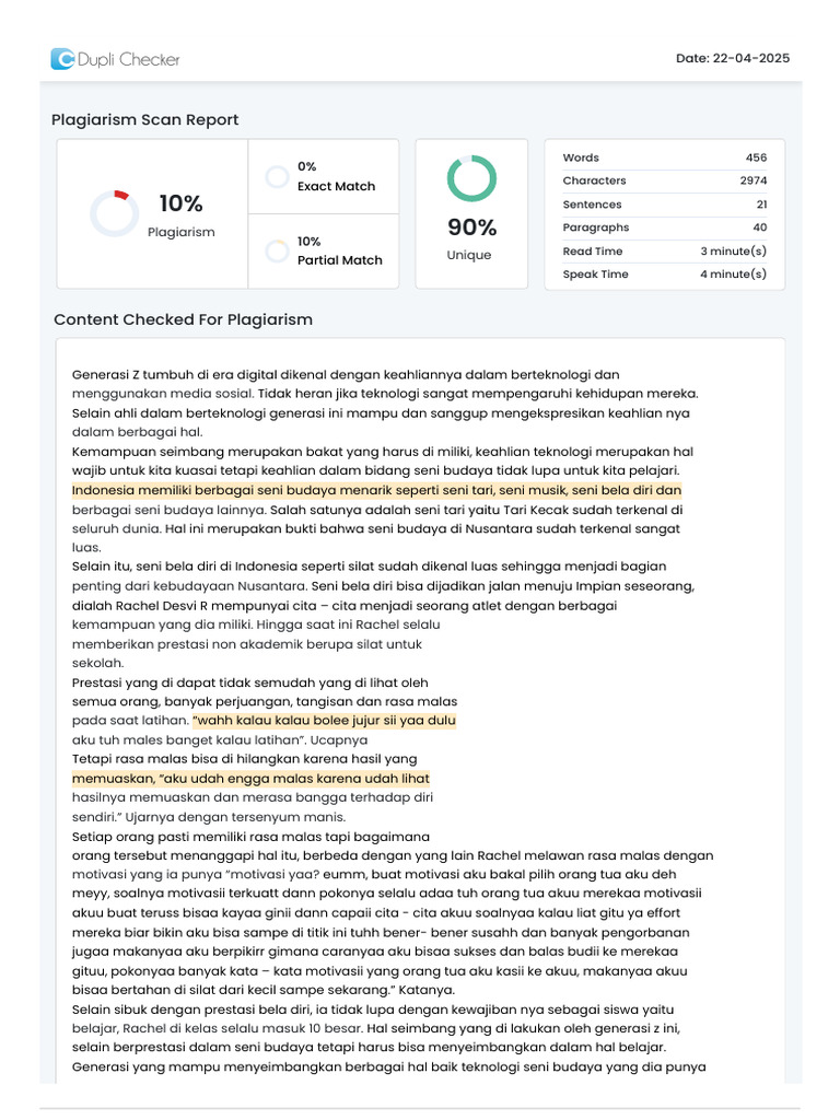 Duplichecker Plagiarism Report | PDF