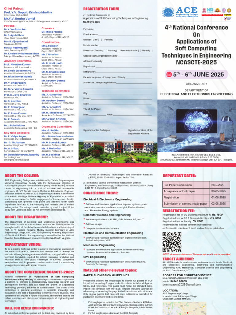 NCASCTE-2025 Conference Registration | PDF | Engineering | Electronic ...