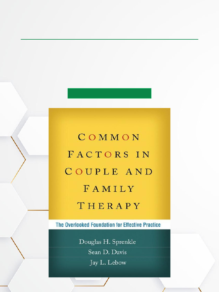 Common Factors in Couple and Family Therapy The Overlooked Foundation For Effective Practice ...
